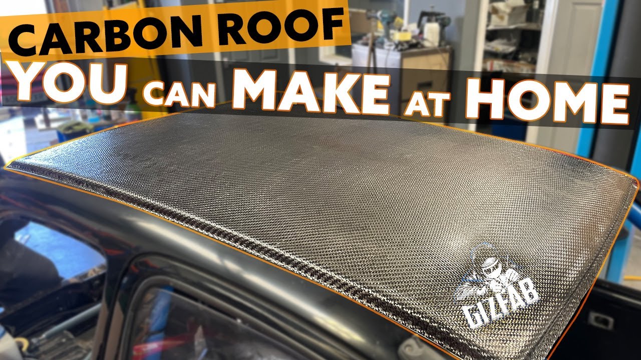 Making EASY carbon ROOF for GIZFAB. Carbon Roof using the skinning wet ...