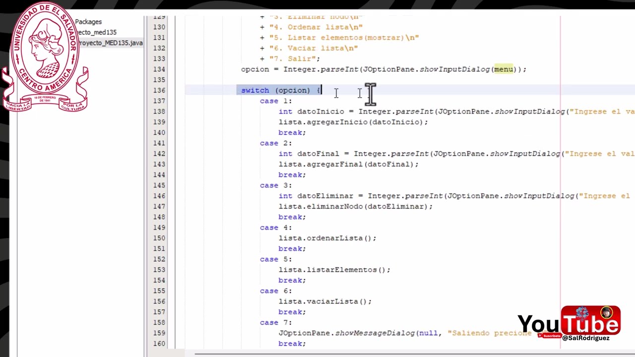 Proyecto de Listas Enlazadas en Java con NetBeans: Estructuras de Datos - YouTube