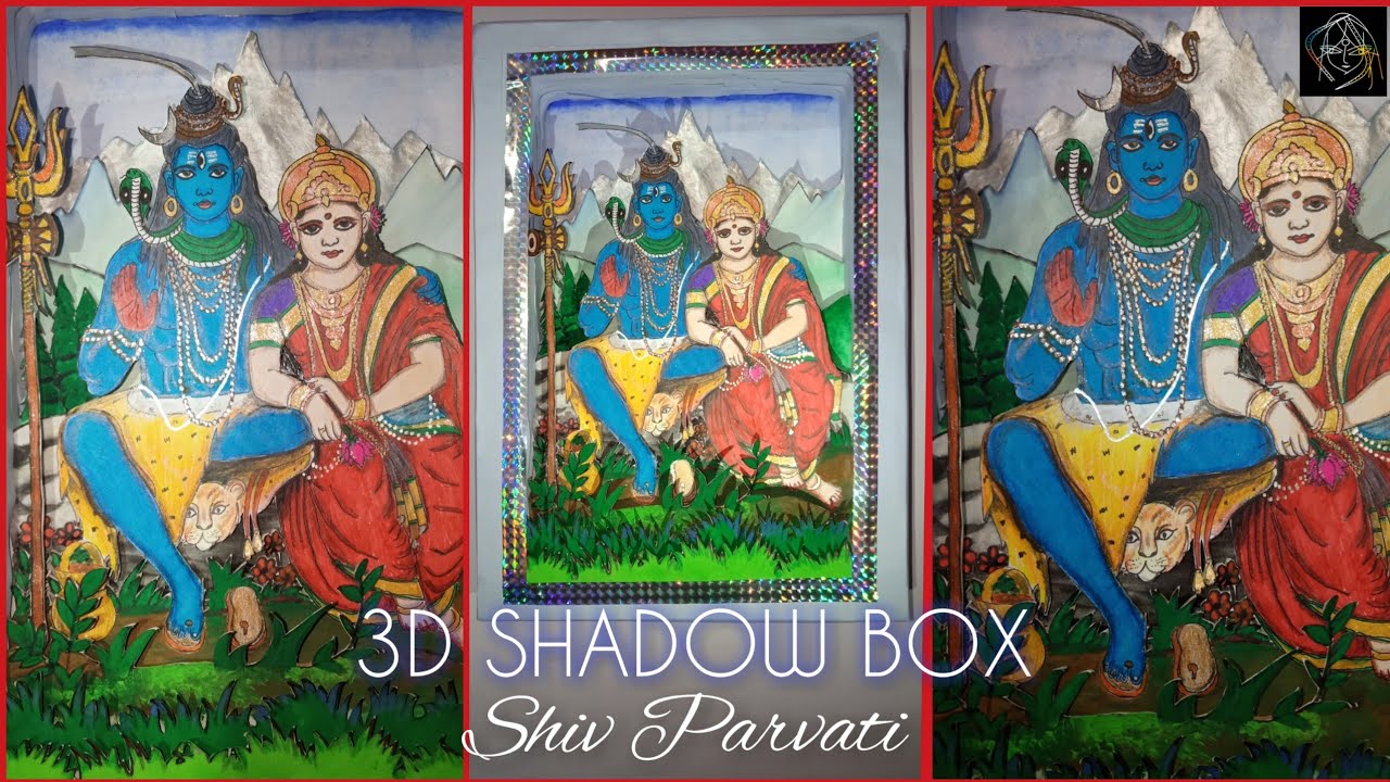 How To Make Shiv Parvati Idol | 3D shadow box tutorial | DIY PAPER CUT ...