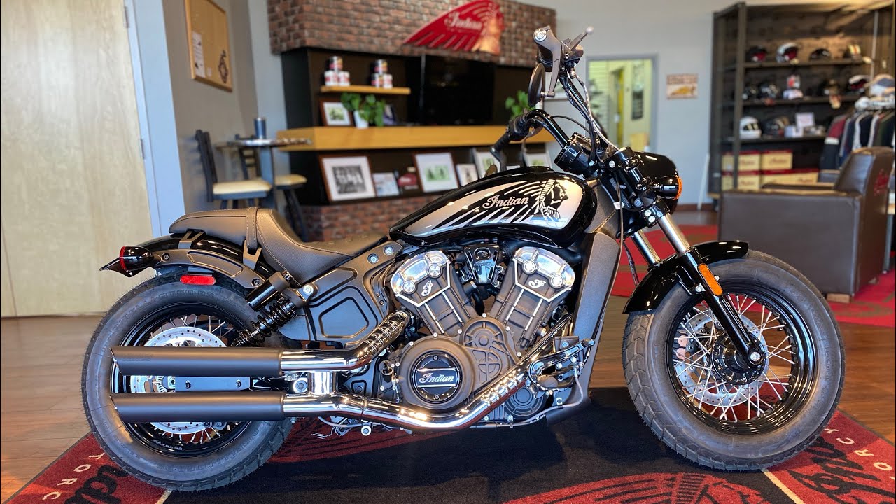 2022 Indian Scout Bobber Twenty ABS Black Metallic - YouTube