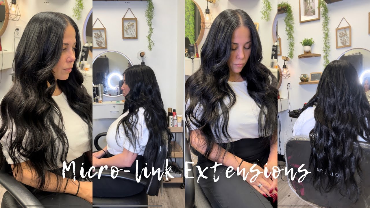 How To: Braidless sew-in with microlinks I Jet Black Extensions W/ long ...