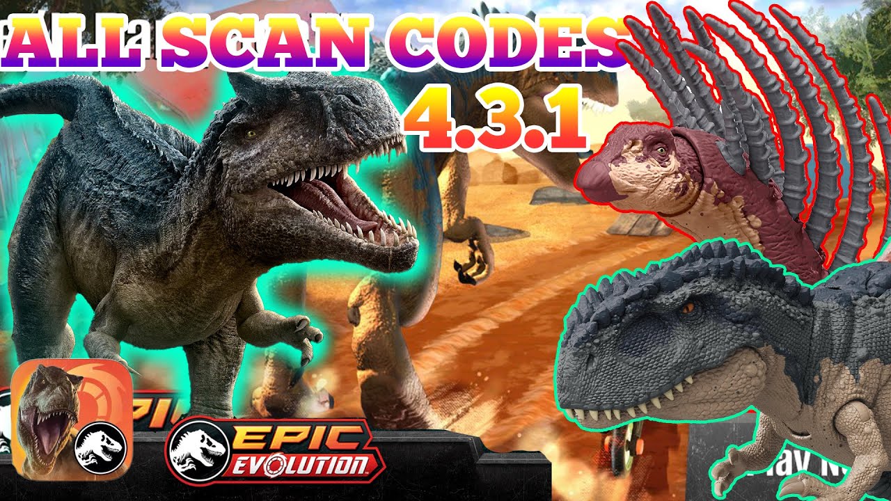 Jurassic World Play EPIC EVOLUTION MATTEL TOYS Scan Code All Dinosaurs ...