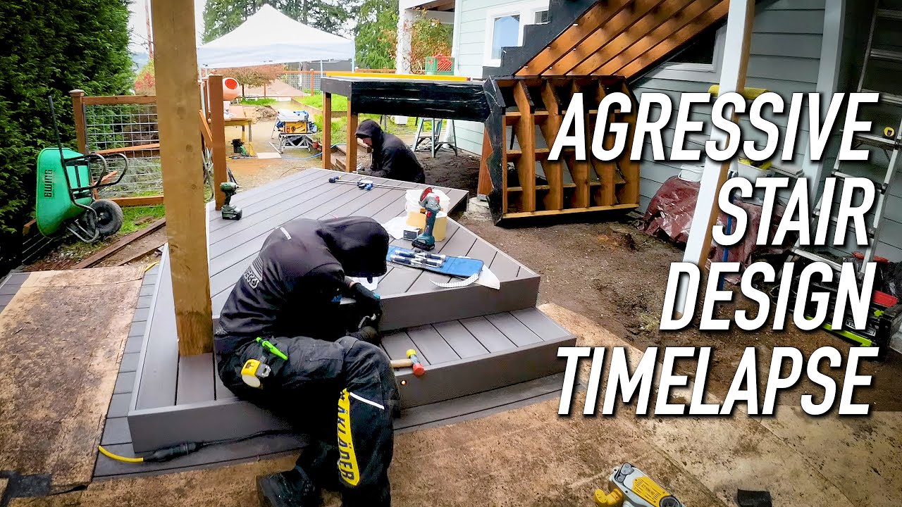 Our Most Aggressive Front Door Stair Design: Timelapse || Dr Decks ...