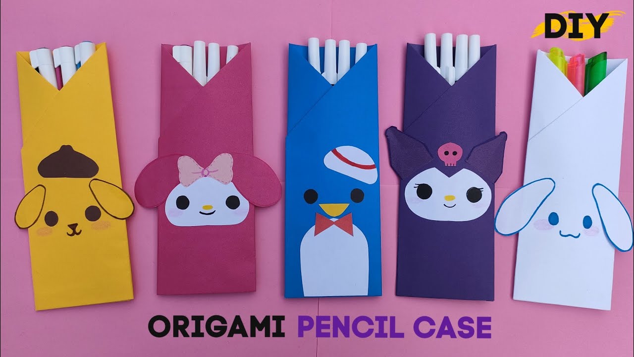 ORIGAMI PAPER PENCIL CASE/How to make a Sanrio Paper Craft/Sanrio Easy ...