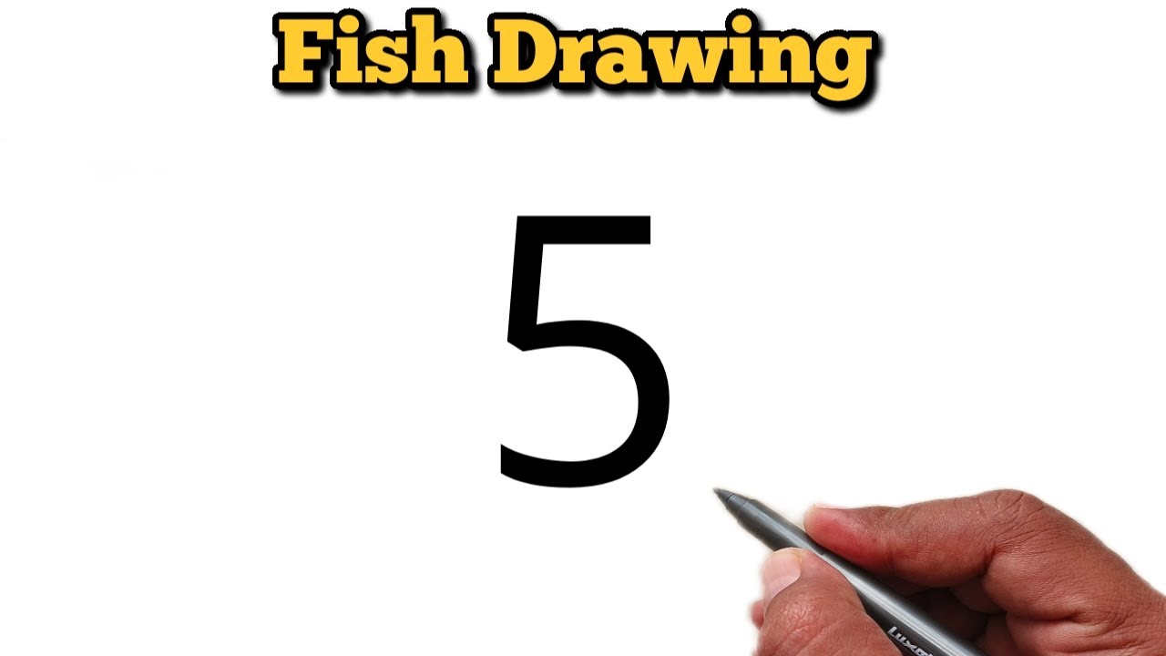 Fish drawing from number 5 | Number se Fish Banana sikhe - YouTube