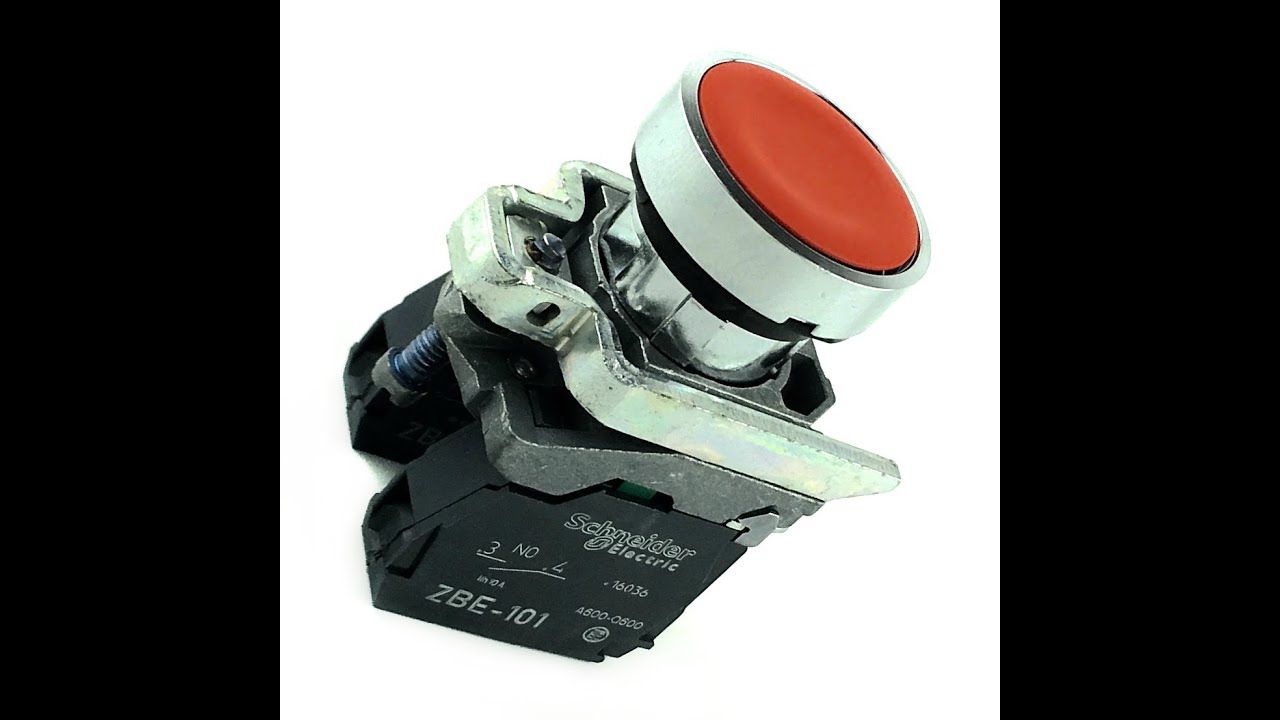 XB4BA42 Кнопка 22 мм, красная, без фиксации, с возвратом, 1NC, XB4-BA42 ...