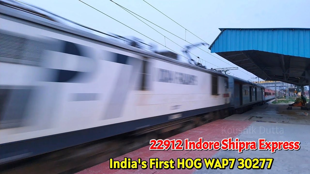 India's First HOG WAP7 30277 leads 130km/h 22912 Indore Shipra Express ...