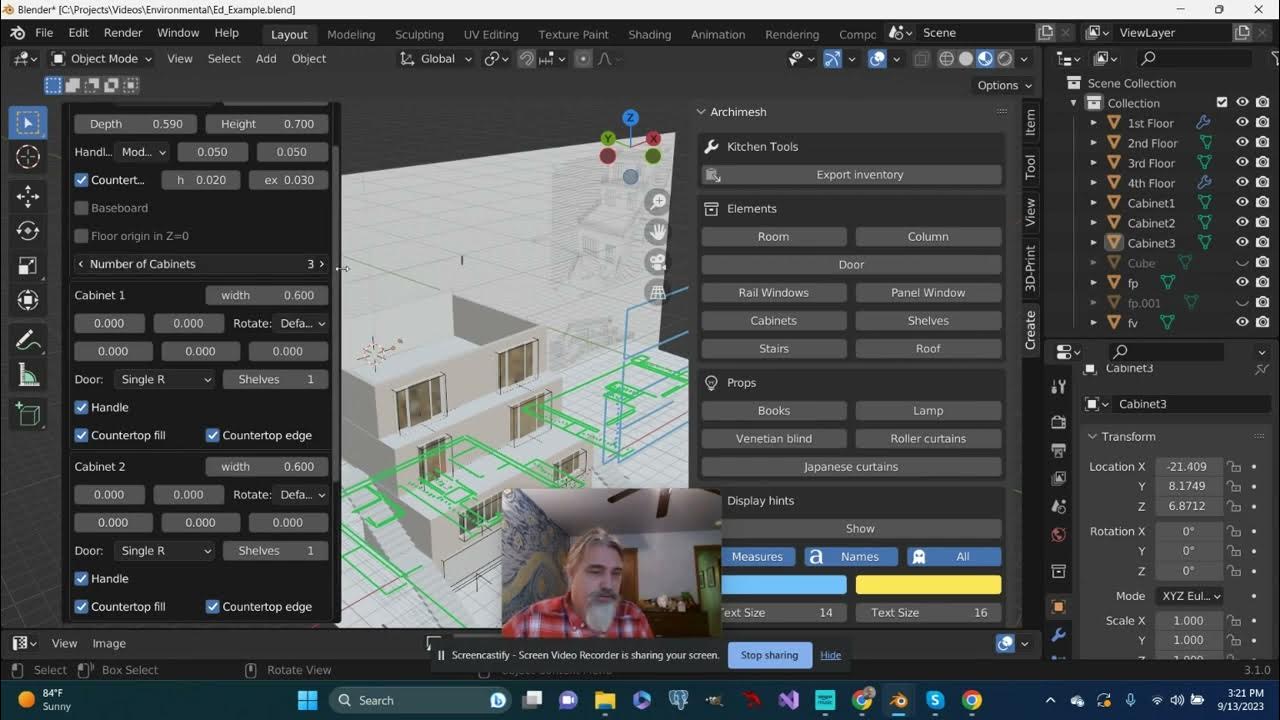 Adding Props and Elements in Blender Archimesh - YouTube