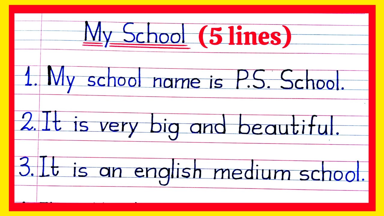 5 lines Essay on My School | My School Paragraph in English | My School ...