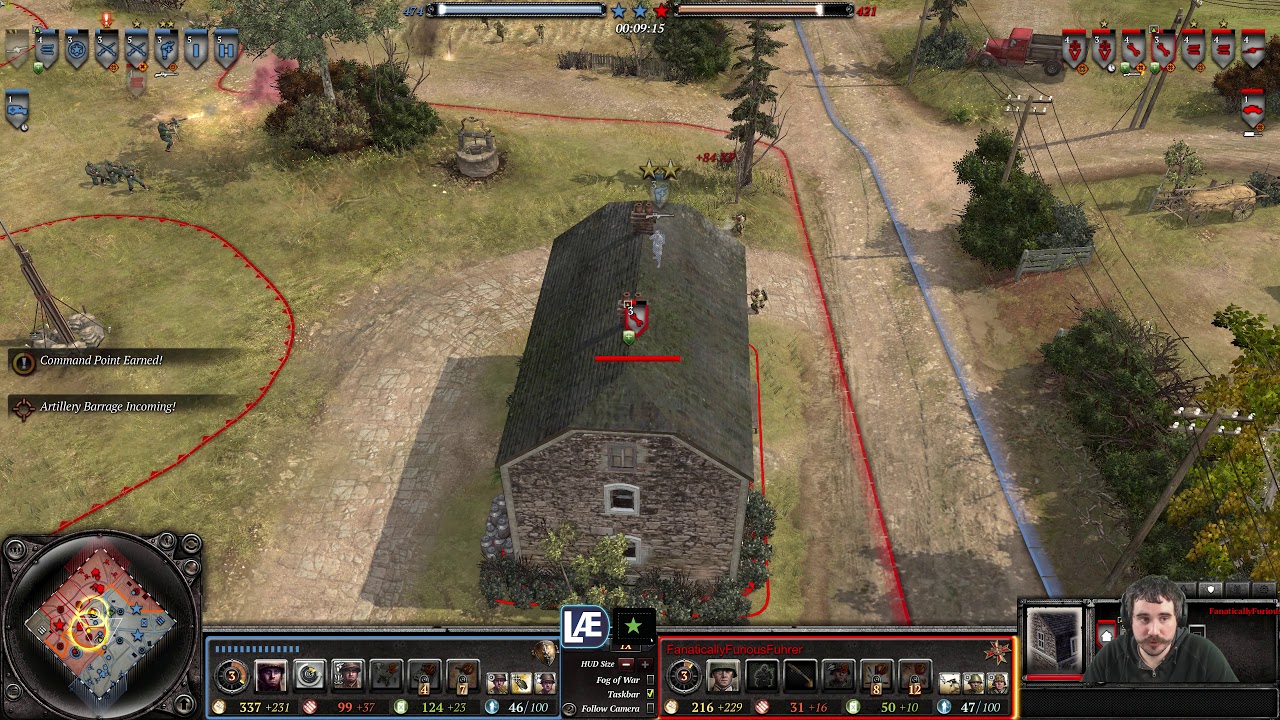 [Coh2] 𐍆𐌹𐌾𐌰𐌽𐌳𐍃 (USF) vs FanaticallyFuriousFuhrer (Ost) - YouTube