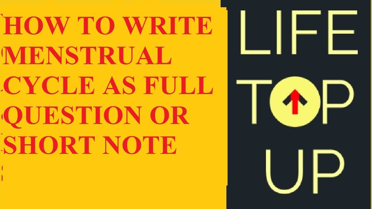 How to write Menstrual Cycle full question or Short note - YouTube