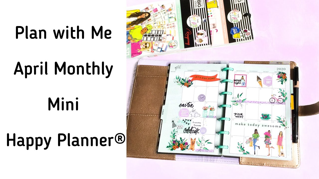 PLAN WITH ME IN MY MINI PLANNER | APRIL MONTHLY CALENDAR - YouTube