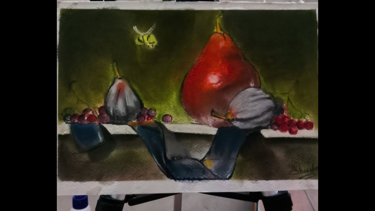 how to draw a still life using with soft pastel - YouTube