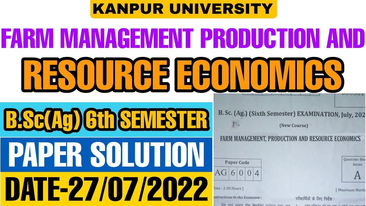 farm management production and resource economics answer key । bsc ag ...