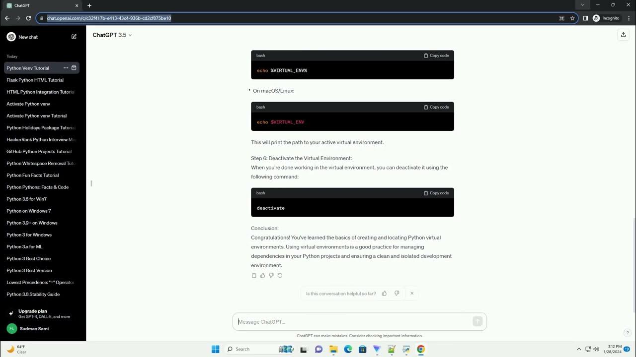 how to find python virtual environment - YouTube