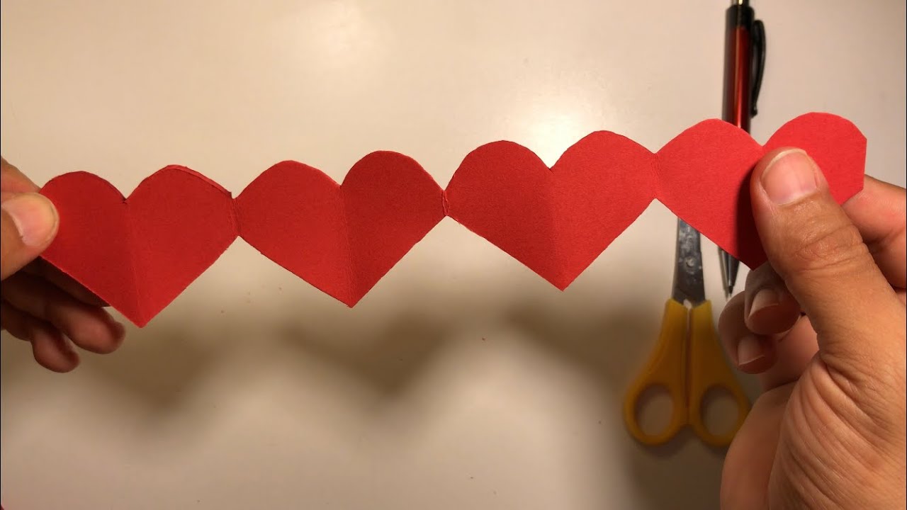How to make series of paper hearts. - YouTube