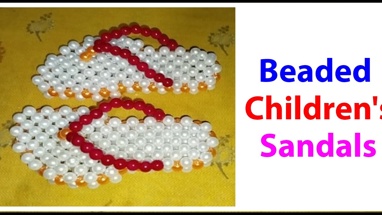 How to make a sandals with beads || beads work - YouTube