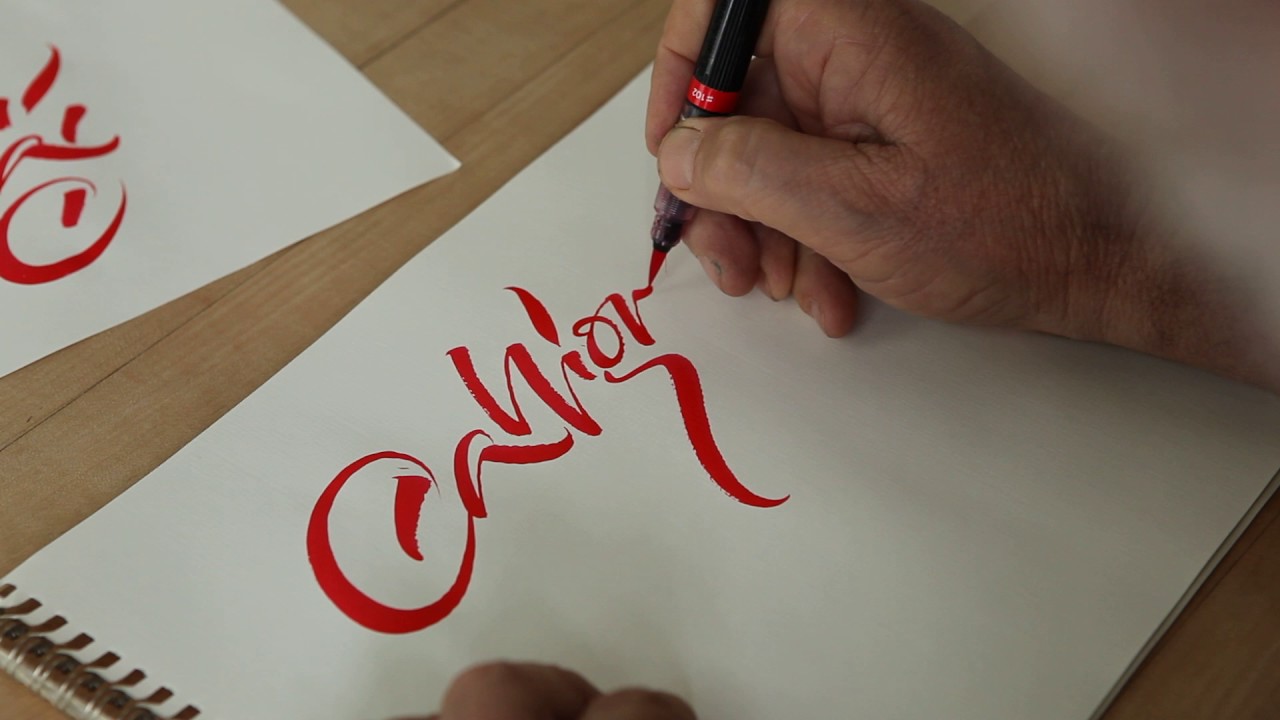 Carl Rohrs, pointed brush calligraphy - YouTube