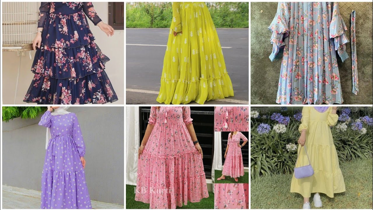 Frill froks | floral print maxi Designs | chiffon froks/maxi Designs 👗 ...