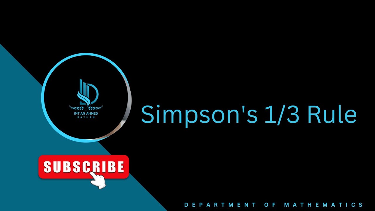 Simpson's 1/3 rule ll Simpson's one-third rule ll Simpson's rule - YouTube
