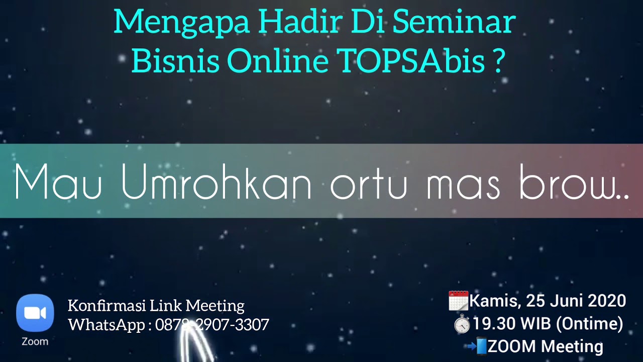 Mengapa harus hadir diseminar bisnis online - YouTube