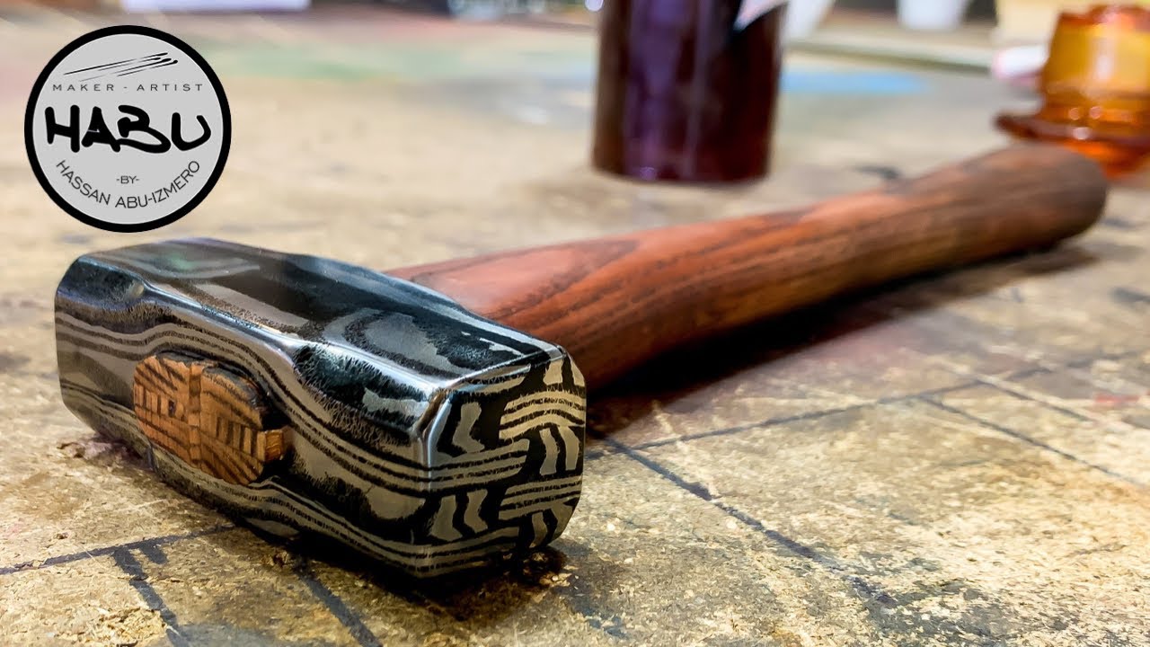 HABU \\ Forging A Wild Damascus Hammer - YouTube