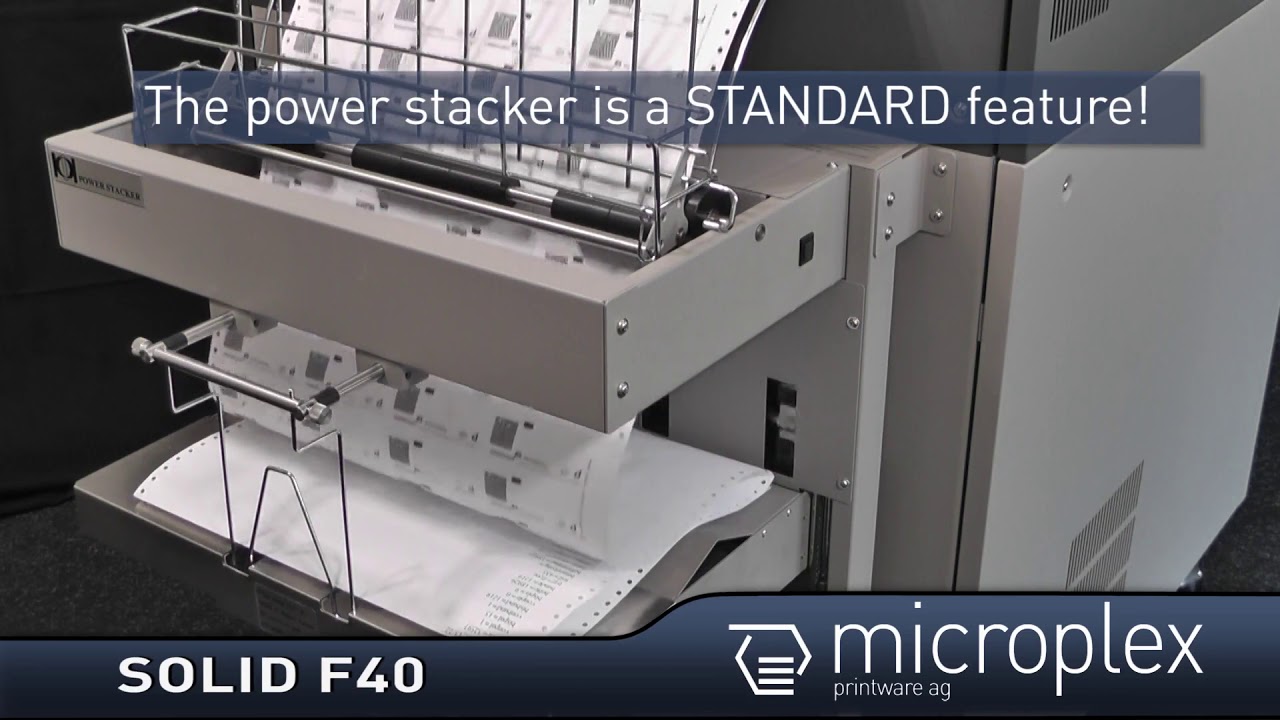 Microplex SOLID F40 continuous forms printer with flash fusing - YouTube