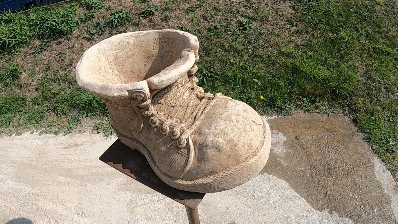 Giant Boot... Precast Concrete - Cement Craft - Garden - YouTube