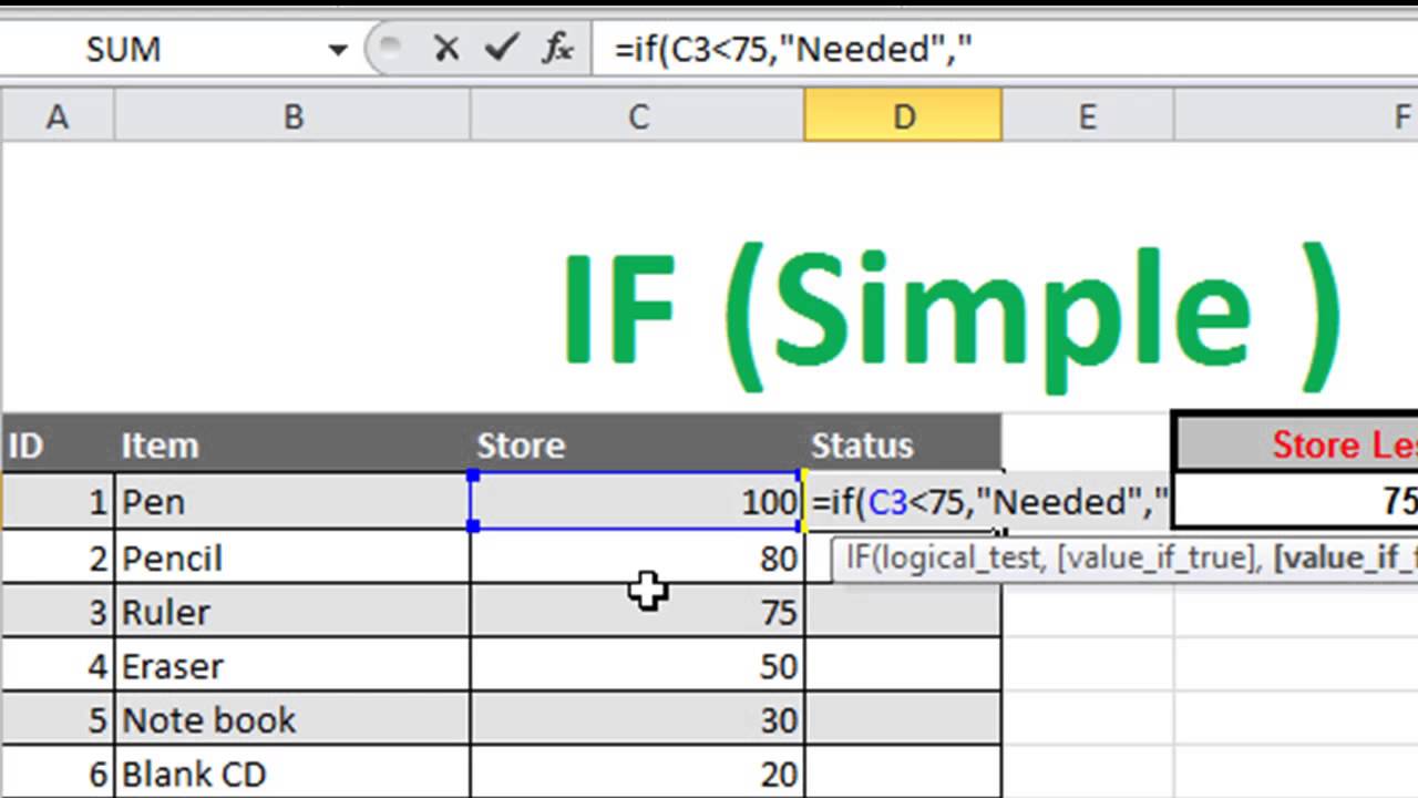 Advanced Excel 2010 Video 22 Simple IF (Mr.Ahmed Hafez) - YouTube
