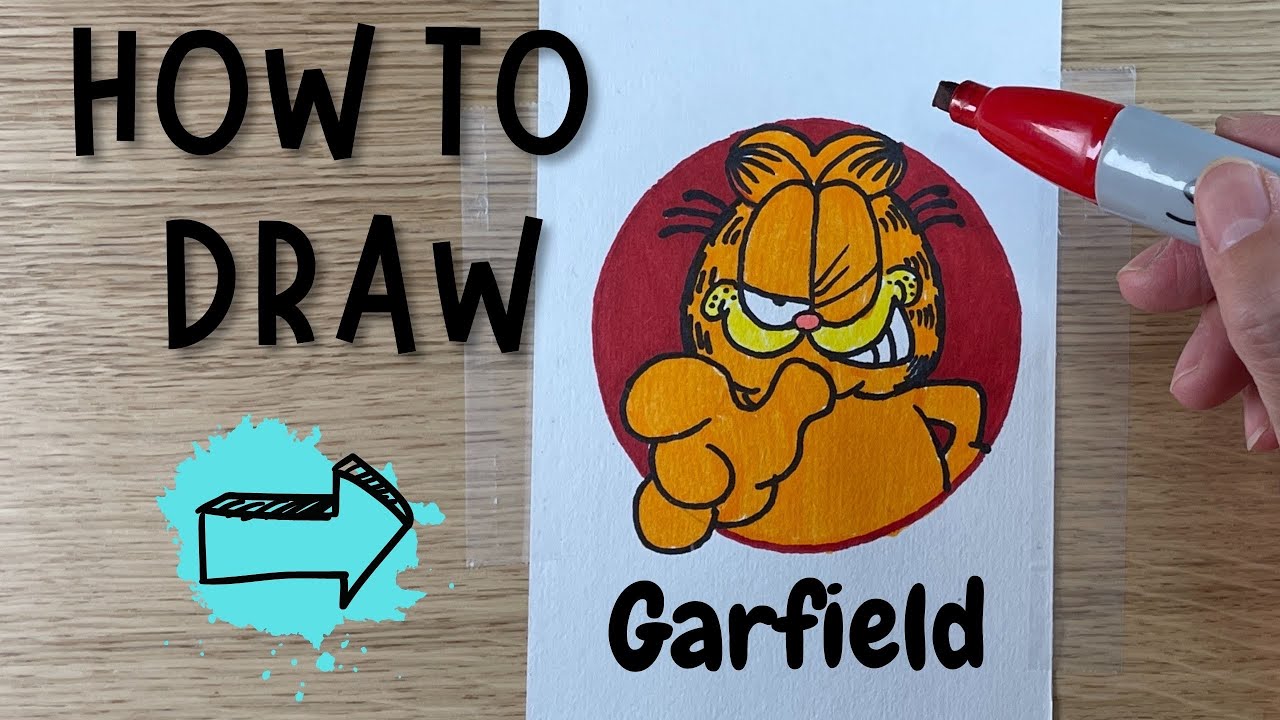 How to draw Garfield for beginners and kids 初學者怎樣畫加菲貓 - YouTube