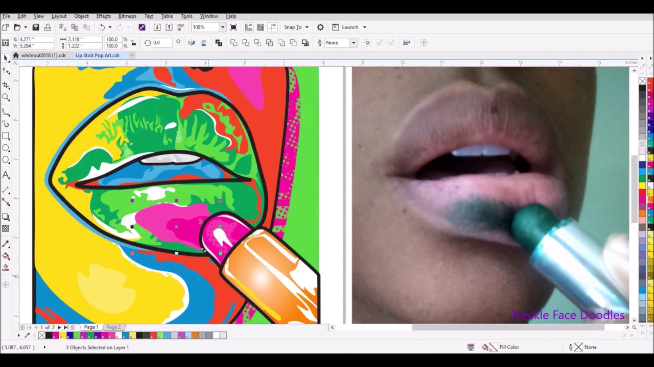 CorelDraw X8 Tutorial | Lip Stick Pop Art - YouTube