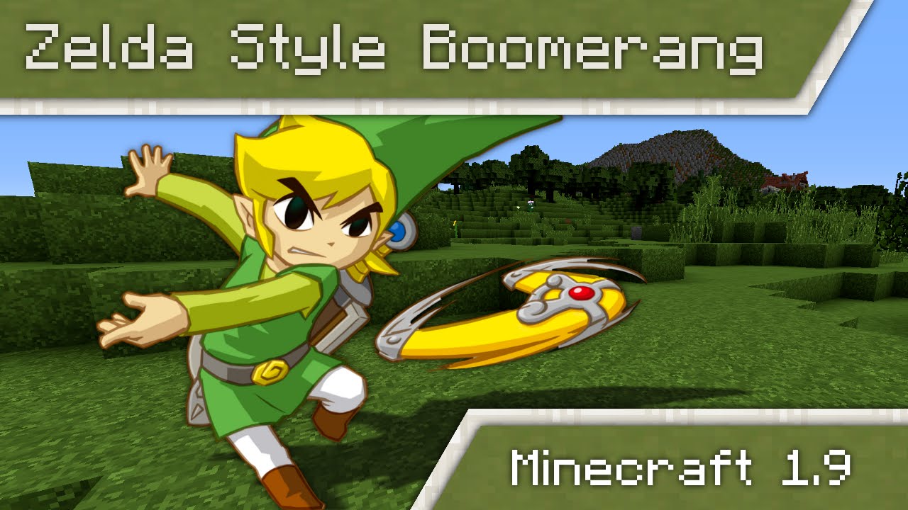 Boomerang in vanilla Minecraft 1.9 | Project Zelda [English] - YouTube