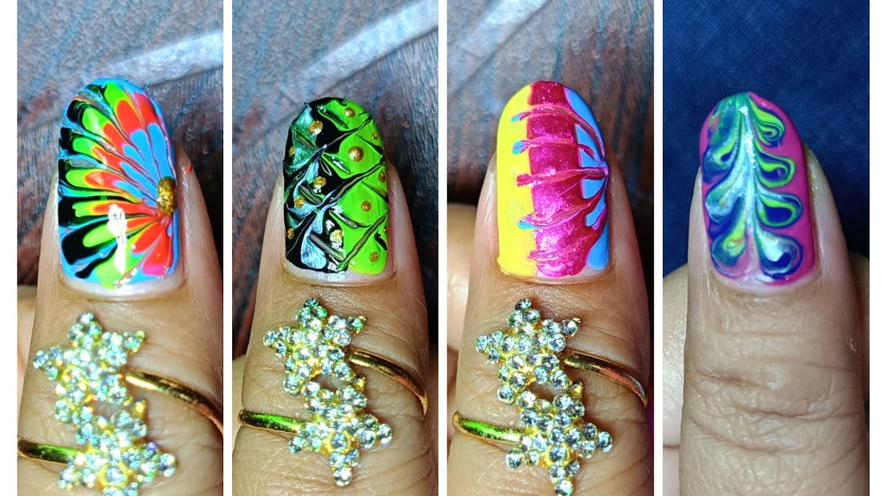5+simple and easy nail art design for teenage girls ♥️💅🤍🧡💚 - YouTube
