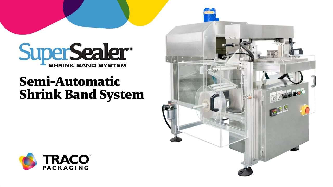 Traco SuperSealer Semi Automatic Shrink Band System - YouTube