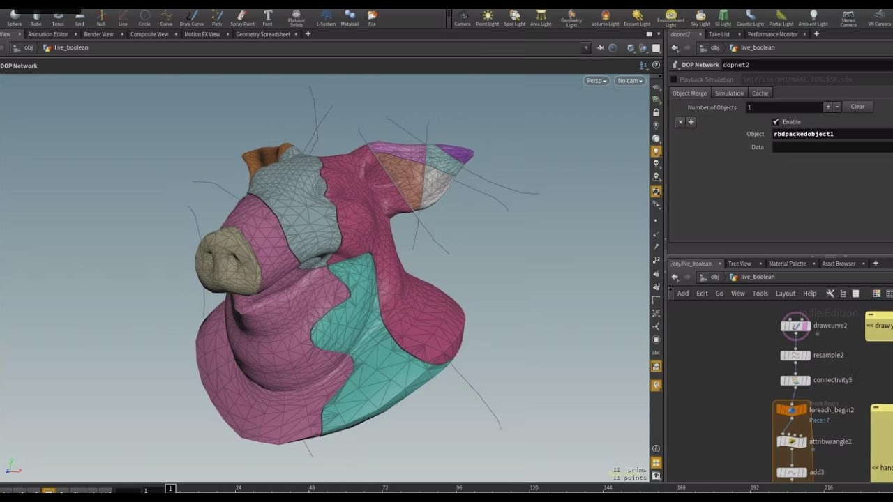 Houdini - Live boolean - YouTube