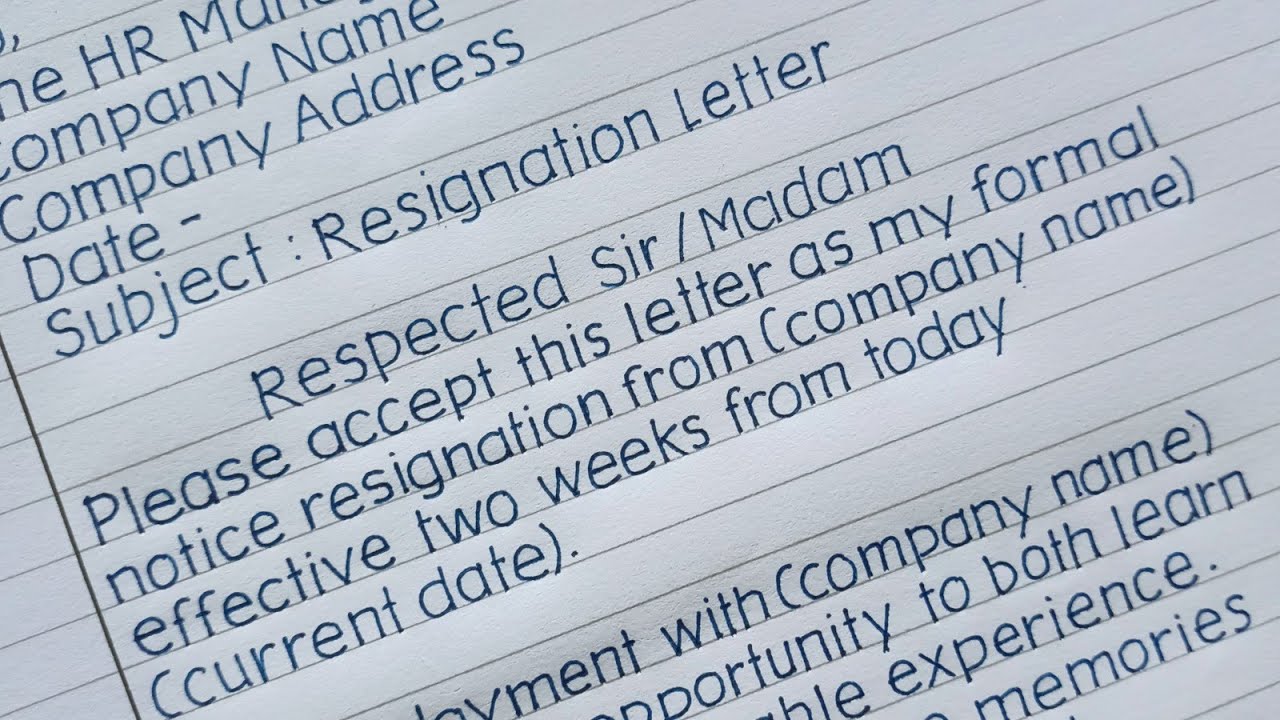 How to write resignation letter | Learn to write resignation letter in ...