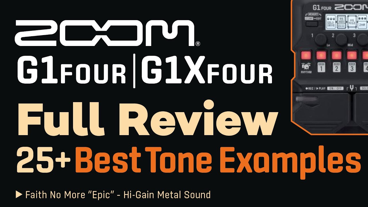 Zoom G1Four, G1XFour - cheap guitar Multi FX / Full Review with 25 ...