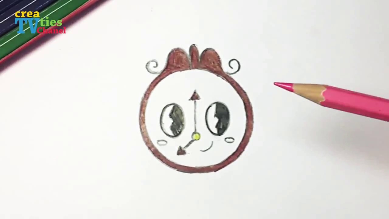 How to draw COGSWORTH - the CLOCK from Disney's Beauty and the Beast ...
