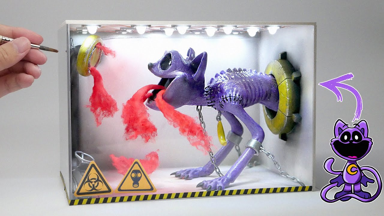 Diorama of realistic Poppy Playtime Catnap in the Laboratory - YouTube
