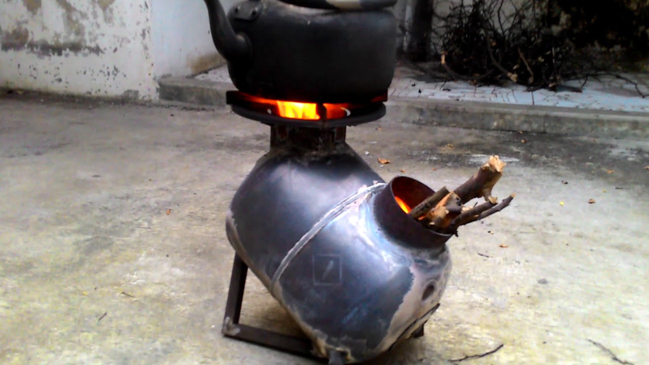 Rocket Stove made from a freon tank Part 1 - YouTube