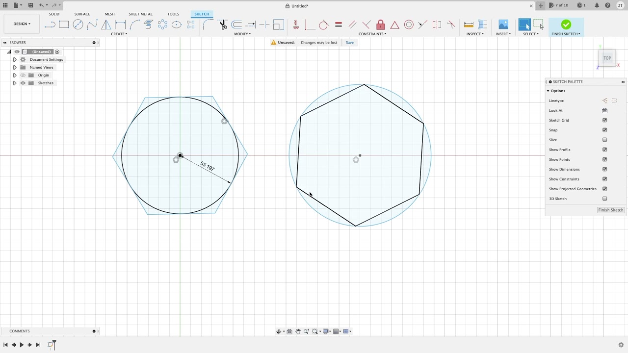 (Part.9) 2D Sketching (Polygons). Fusion 360 for the absolute beginner ...