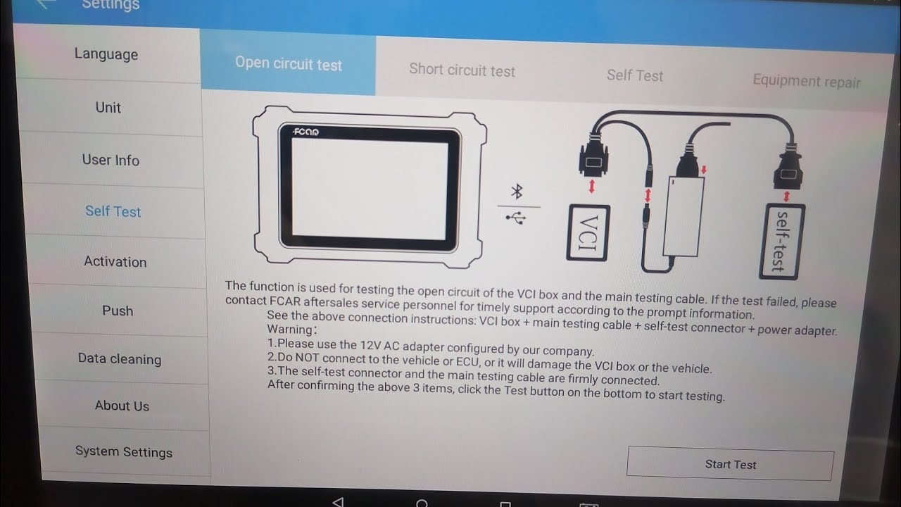 How to self test your FCAR scanner tools device - YouTube