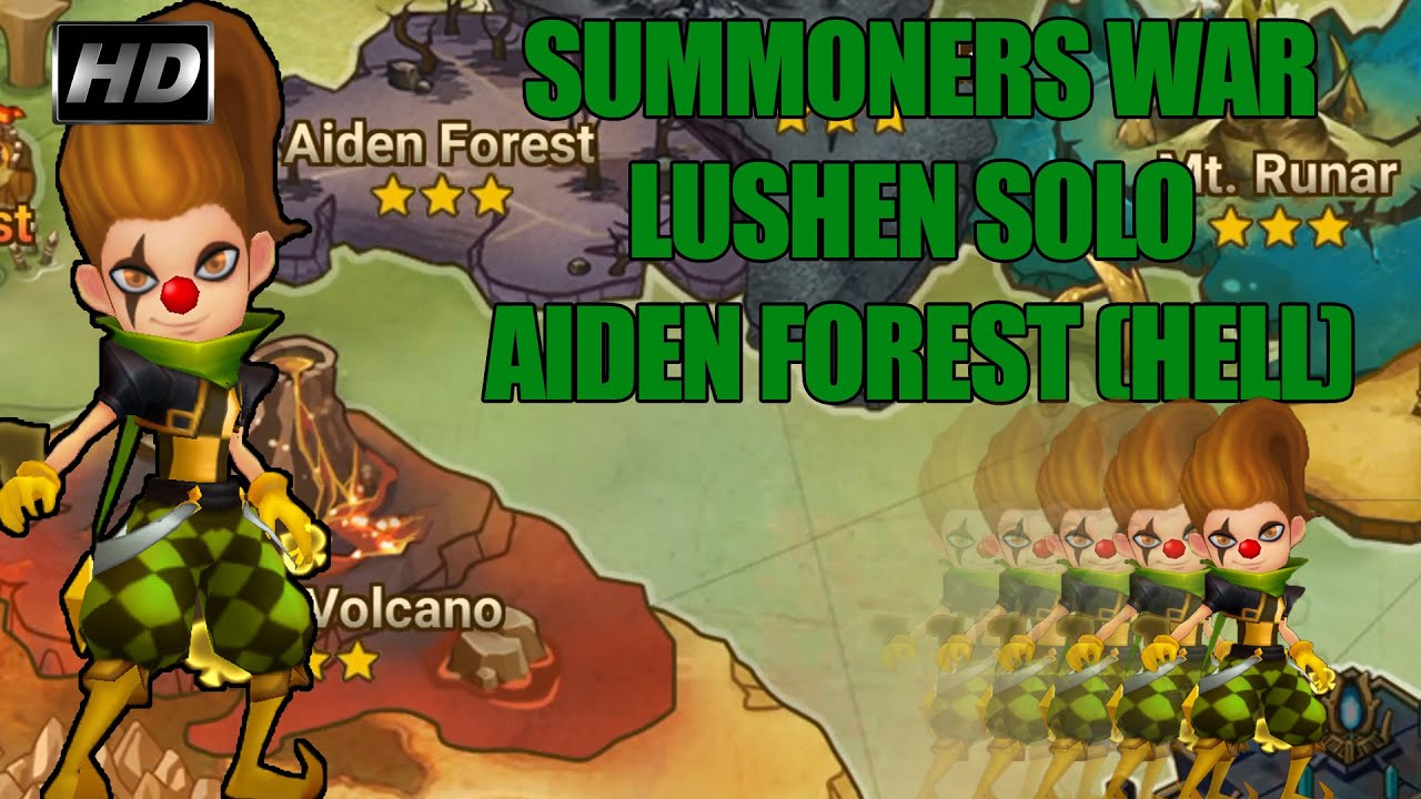 [HD] Summoners War Lushen Wind Joker solo Aiden Forest Very Fast For ...
