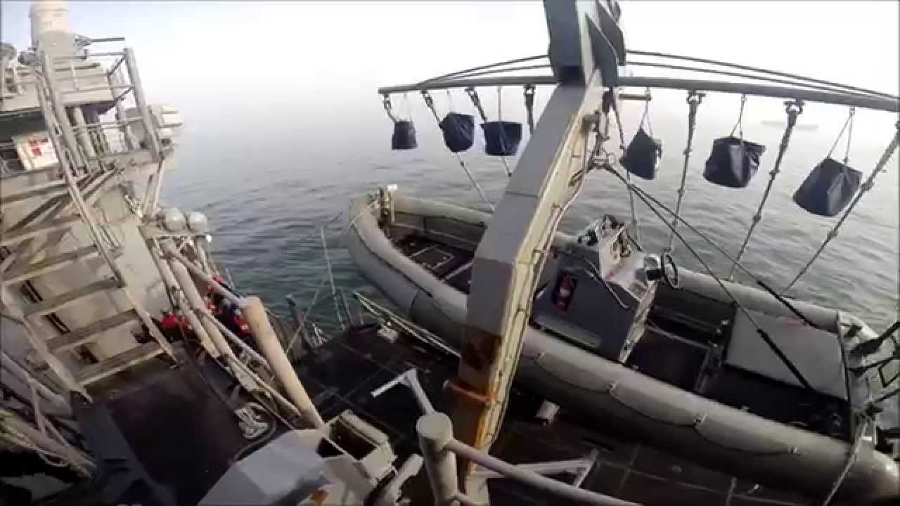 USS Antietam CG54 Deck Evolutions - YouTube