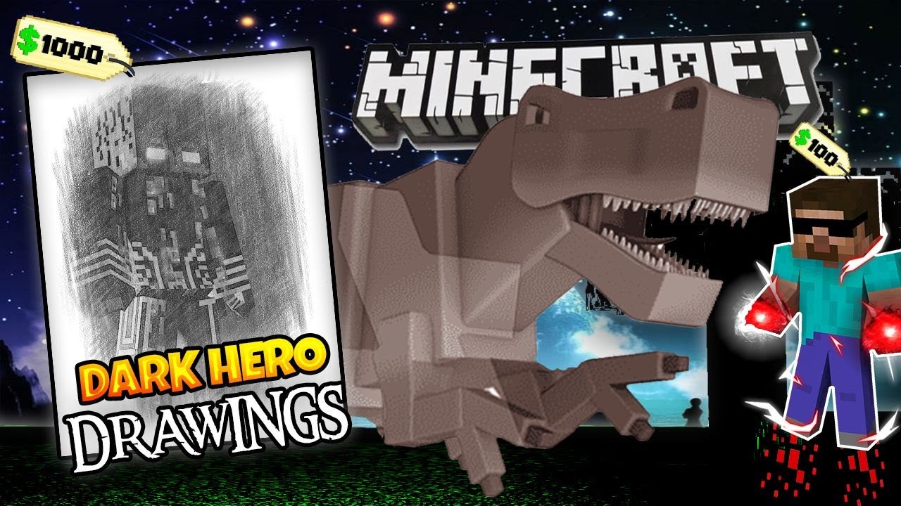 Minecraft But YOU CAN DRAW DARK HEROES ENTITY - YouTube