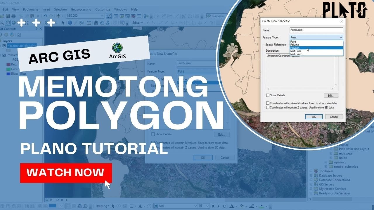 Tutorial Arcgis | Cara Memotong Polygon atau Melubangi Polygon di ...