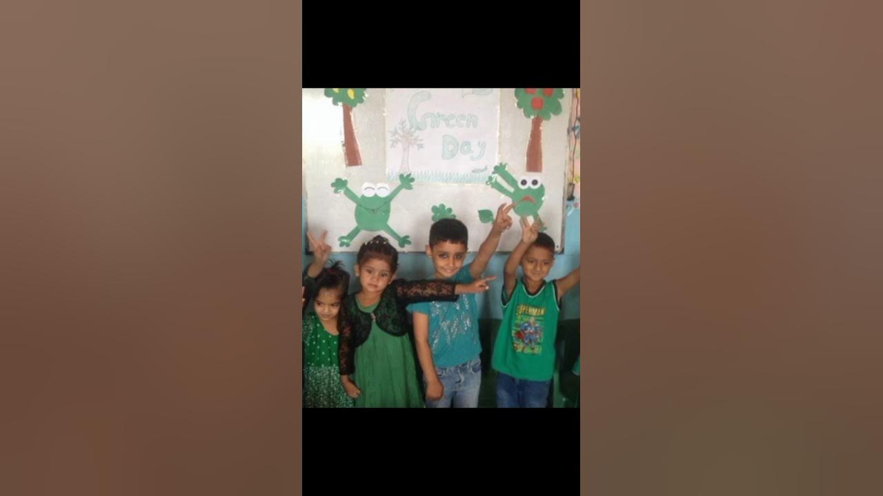 Green color day celebration #ideas for green day#kindergarten#ytshorts🥰 ...