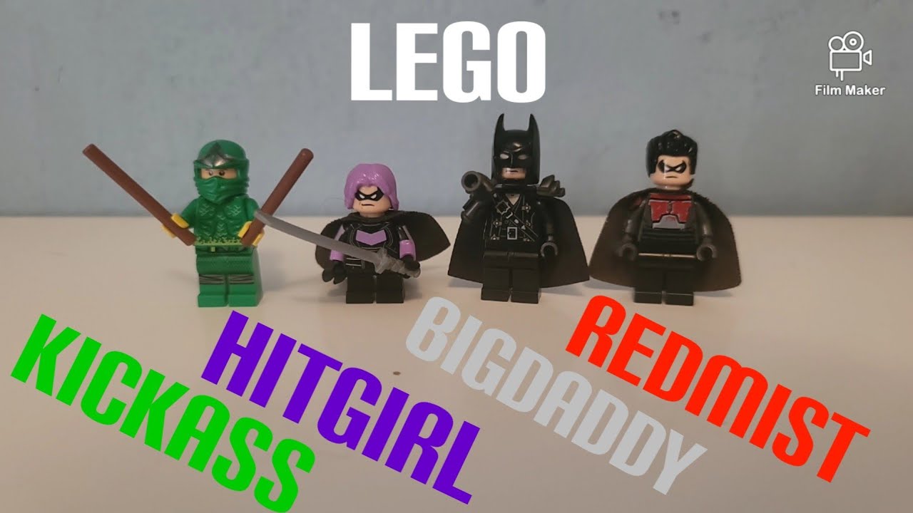 How to make a Lego costom minifigure Kickass,Hitgirl,Bigdaddy & Redmist ...