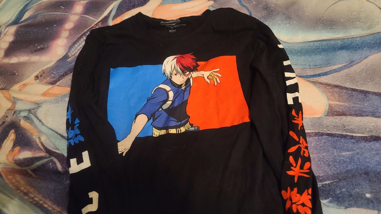 Ripping up old Todoroki anime shirt - YouTube