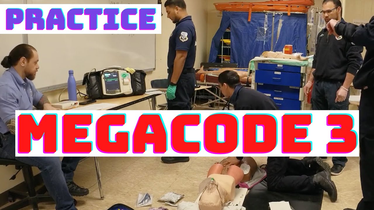 Paramedic students practicing Cardiac Arrest MEGACODE 3 Station - YouTube